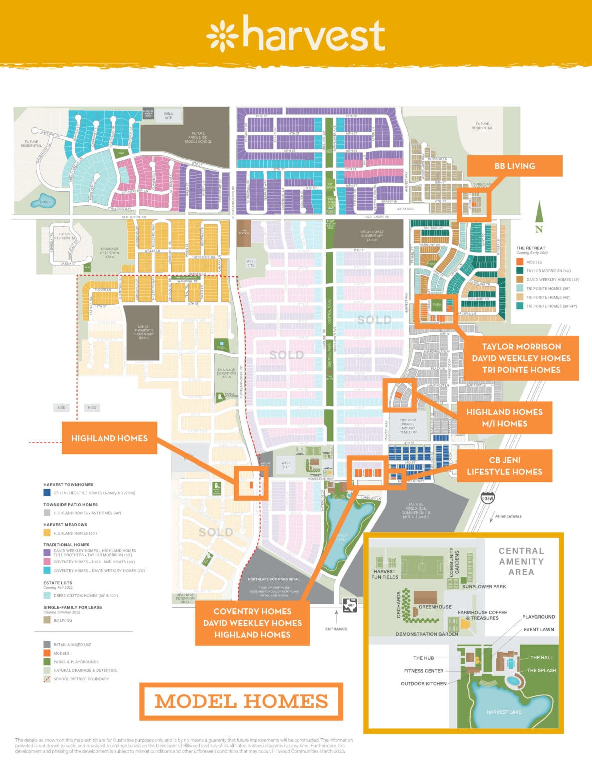 Model Home Map | Harvest by Hillwood Communities