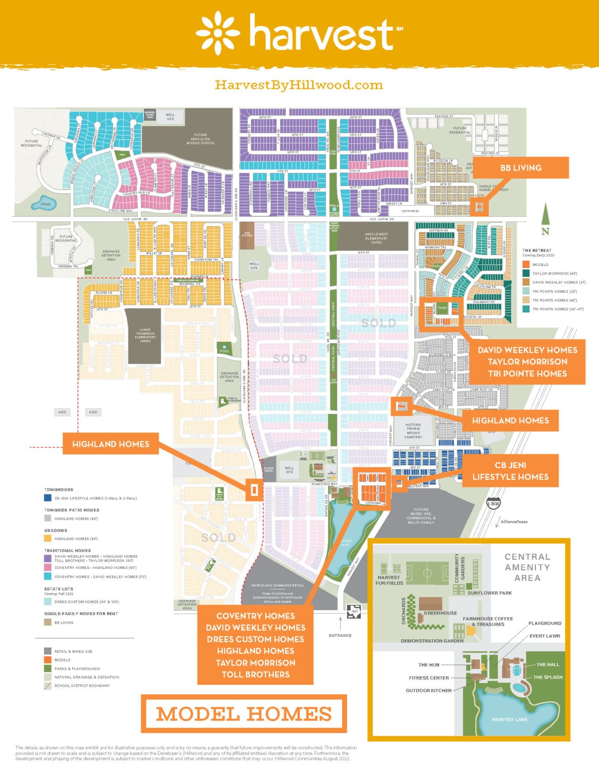 Model Home Map | Harvest by Hillwood Communities