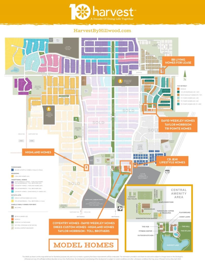 Model Home Map | Harvest by Hillwood Communities